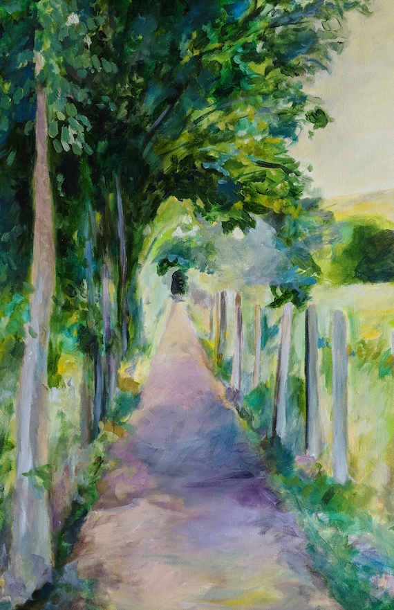 Oil Landscape Painting Original Oil Artwork Road Painting Path Painting ...
