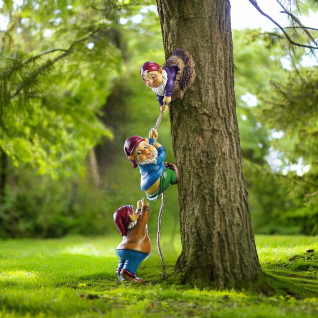 The Three Dwarfs Garden Decor Funny Gnomes Dumb Gnome Garden Ornament ...