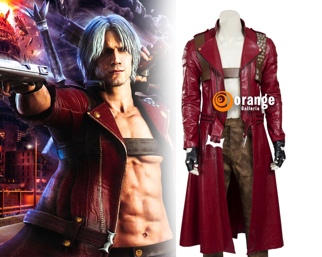 Dante Cosplay Devil May Cry 3 Costume Dante Outfits Red Leather Coat ...