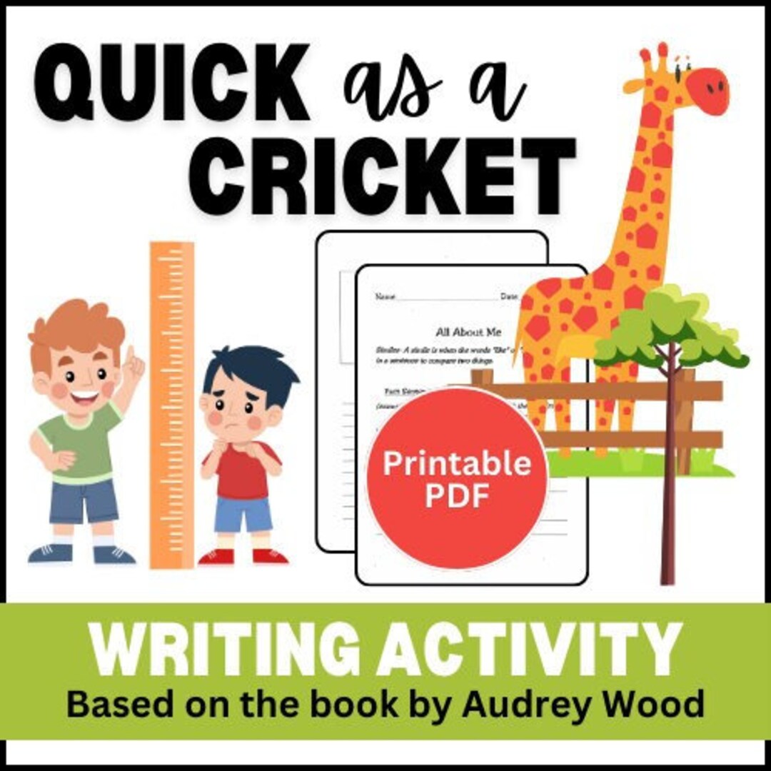 Quick as a Cricket by Audrey Wood: Book Companion - Etsy