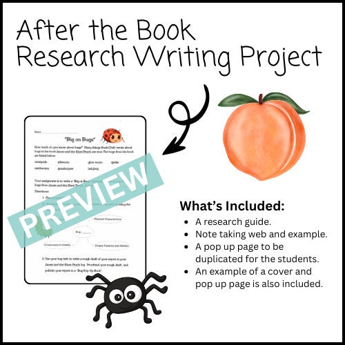 James and the Giant Peach by Roald Dahl: Book Companion - Etsy