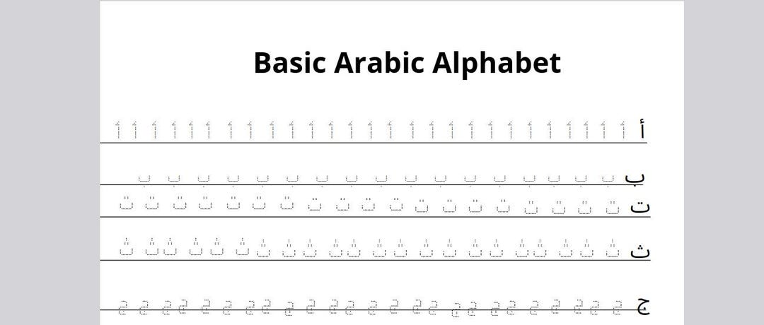 Learn to Write Arabic Letters - Etsy