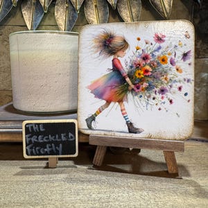 Whimsical Wildflowers Wood Sign: Quirky Colorful Decor (4x4 Mini) - Etsy
