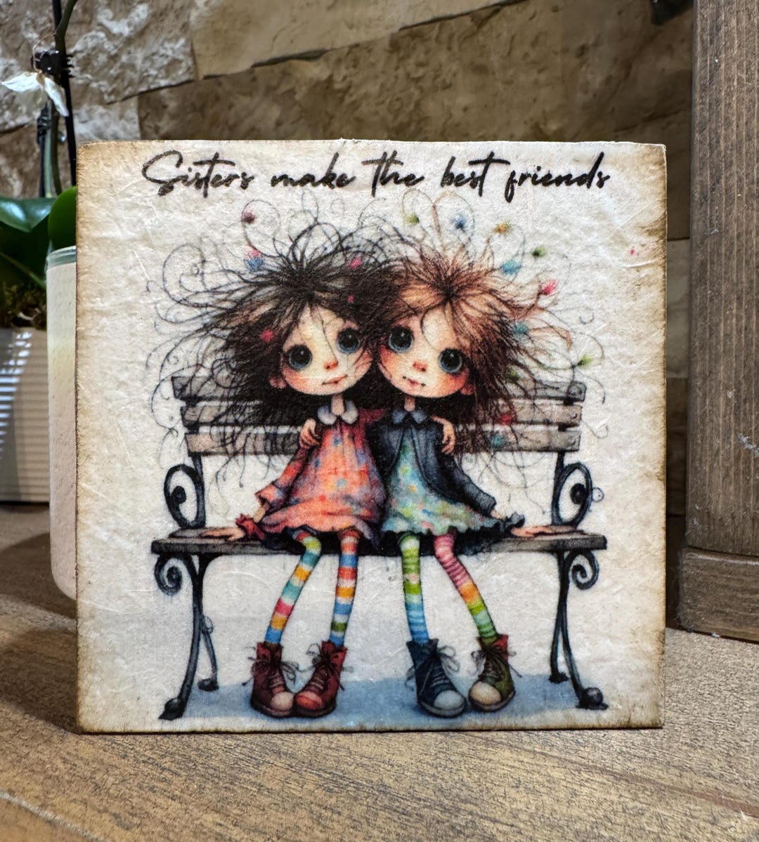 Sisters Wood Block Signs, Sisters Make the Best Friends, Tiered Tray ...