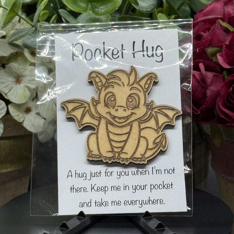 Spunky Dragon Pocket Hug Wooden Encouragement Token - Etsy