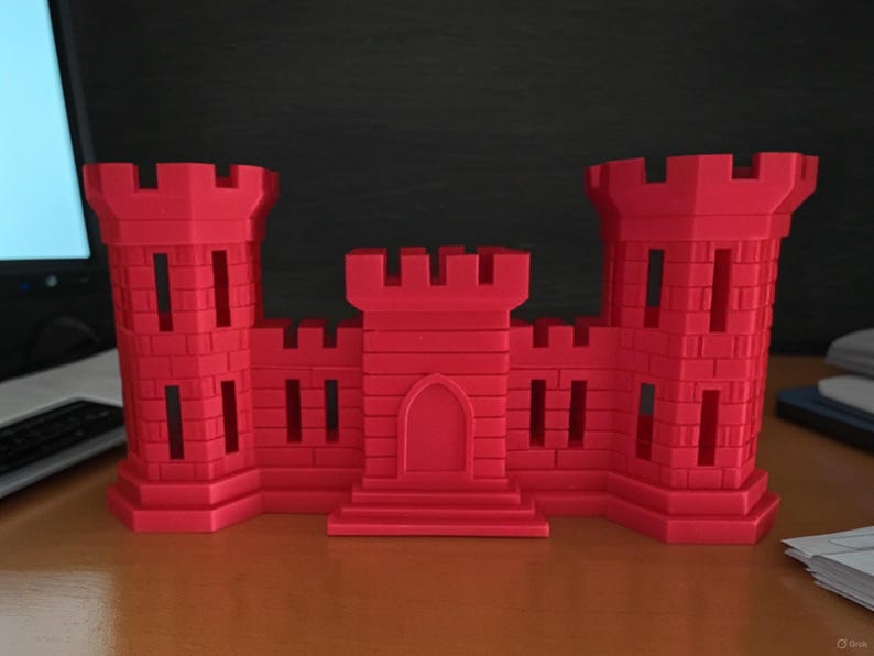 3D Printed U.S. Army Engineer Castle: Veteran Gift, Military Desk Decor ...