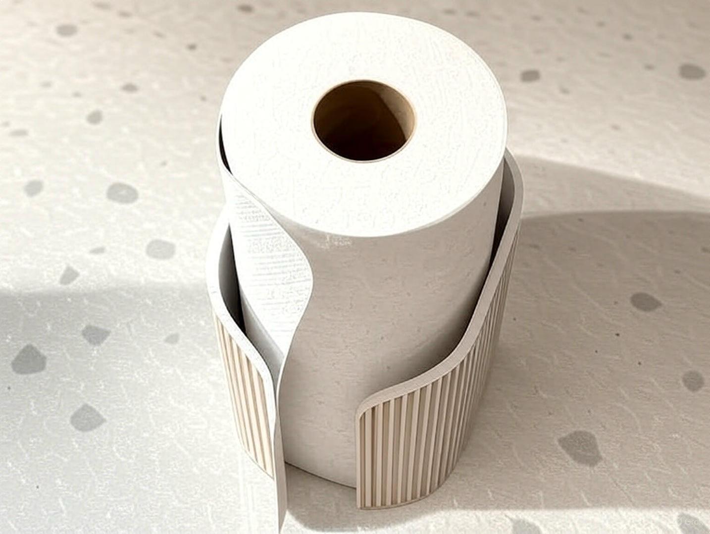 Unique 3D Printed Paper Towel Holder | Ribbed Kitchen Decor | Handmade ...