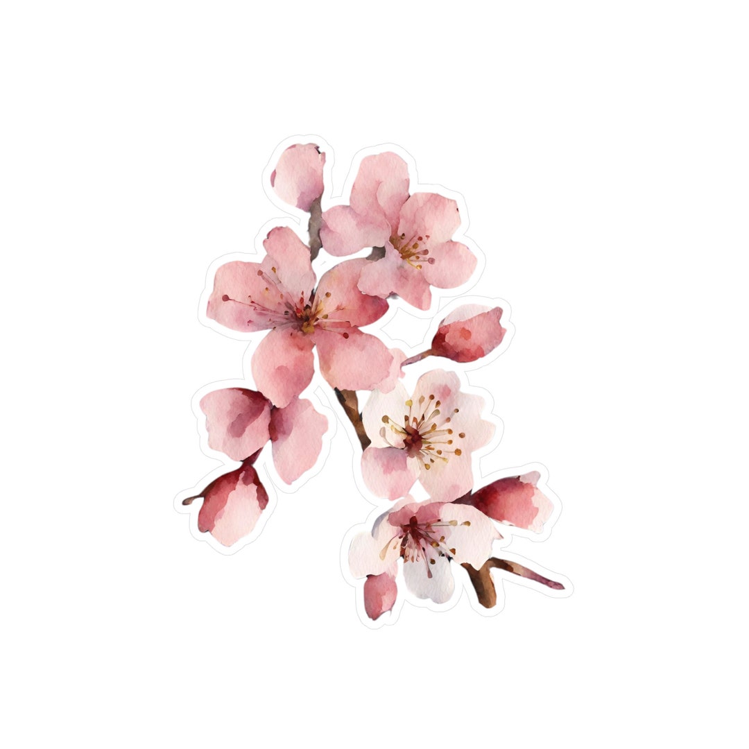 Cherry Blossom Vinyl Sticker, Plant Label, Waterproof Sticker, Car ...