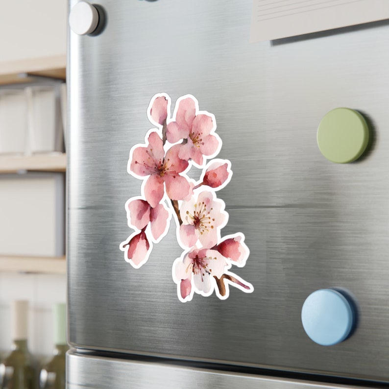 Cherry Blossom Vinyl Sticker, Plant Label, Waterproof Sticker, Car ...