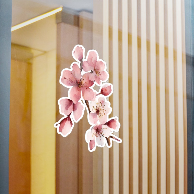 Cherry Blossom Vinyl Sticker, Plant Label, Waterproof Sticker, Car ...