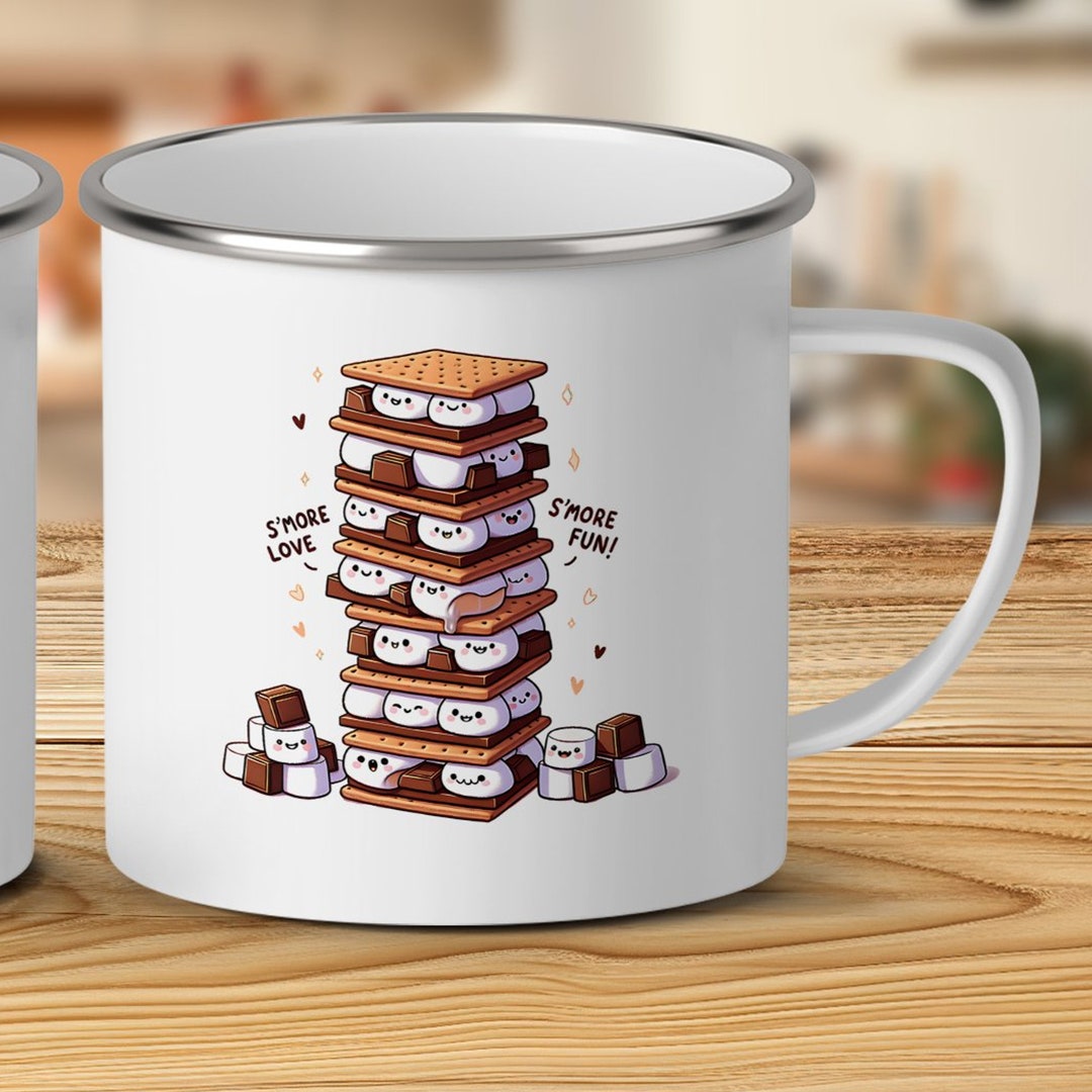 Cute S'mores Cartoon Mug, Funny Smore Camping Coffee Cup, Kawaii ...