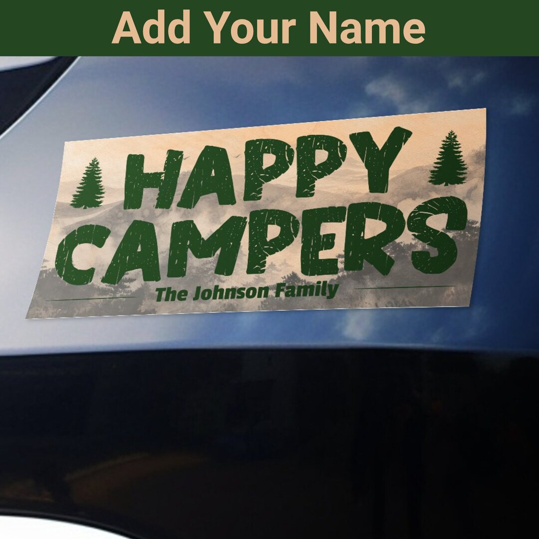 Personalized Family Vacation Sticker, Family Name Bumper Sticker, Happy ...