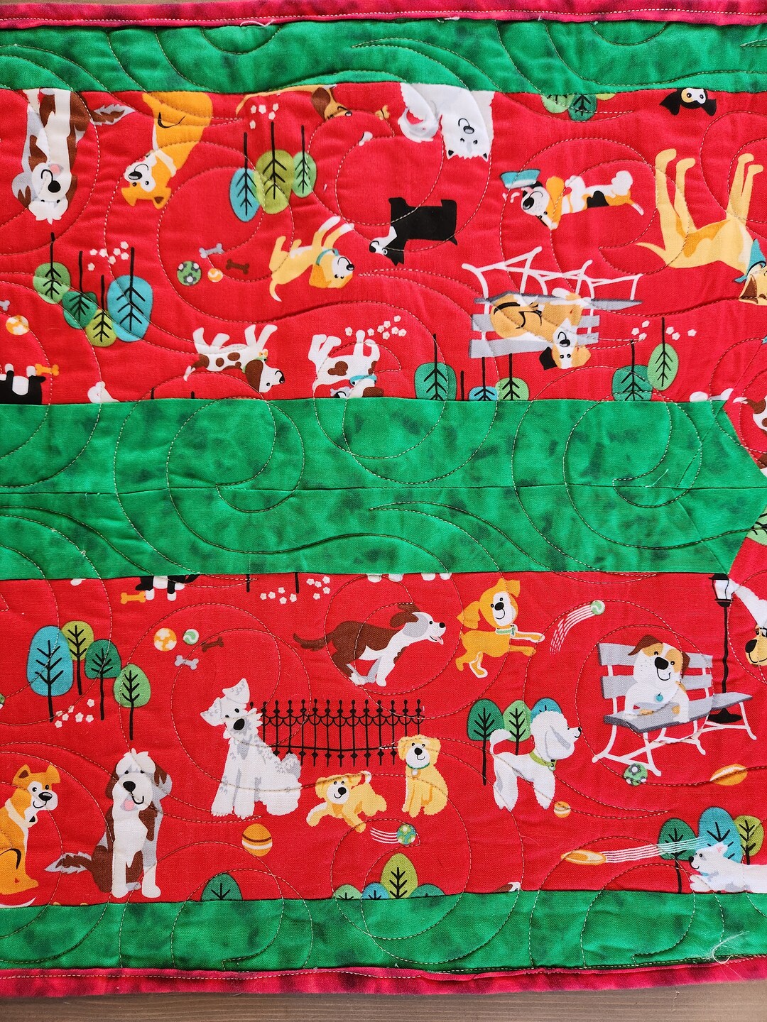 Quilted Dog Table Runner - Etsy