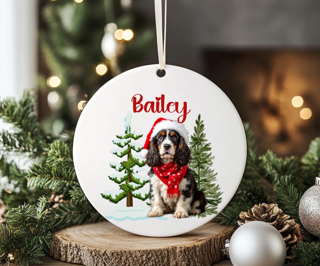 Personalized Cocker Spaniel Christmas Ornament: Custom Dog Keepsake - Etsy