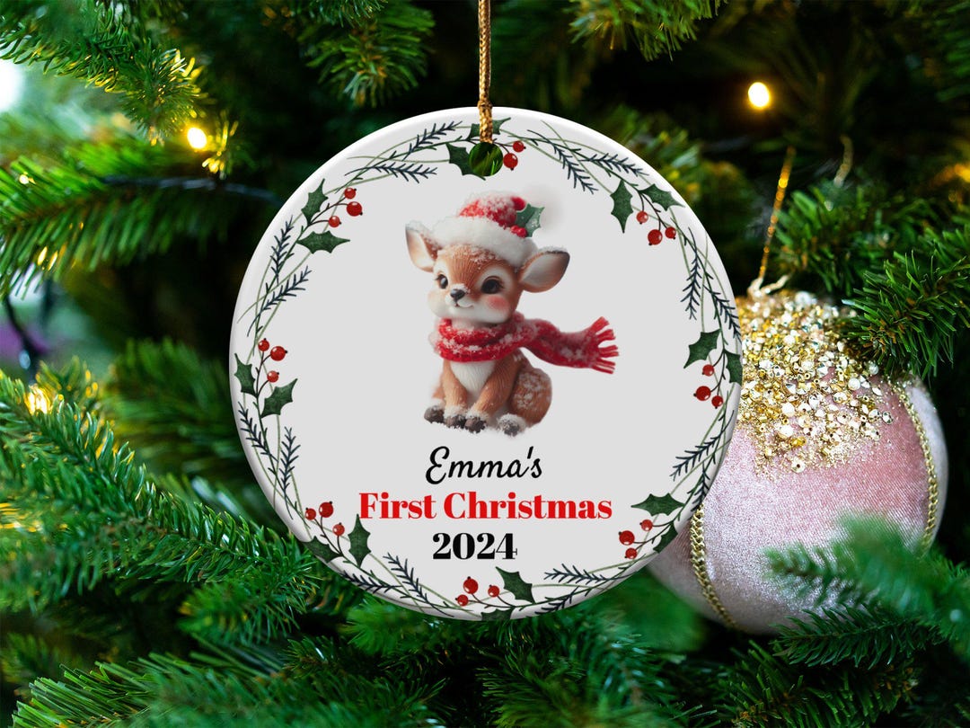 Baby's First Christmas Ornament 2024: Custom Deer Keepsake - Etsy