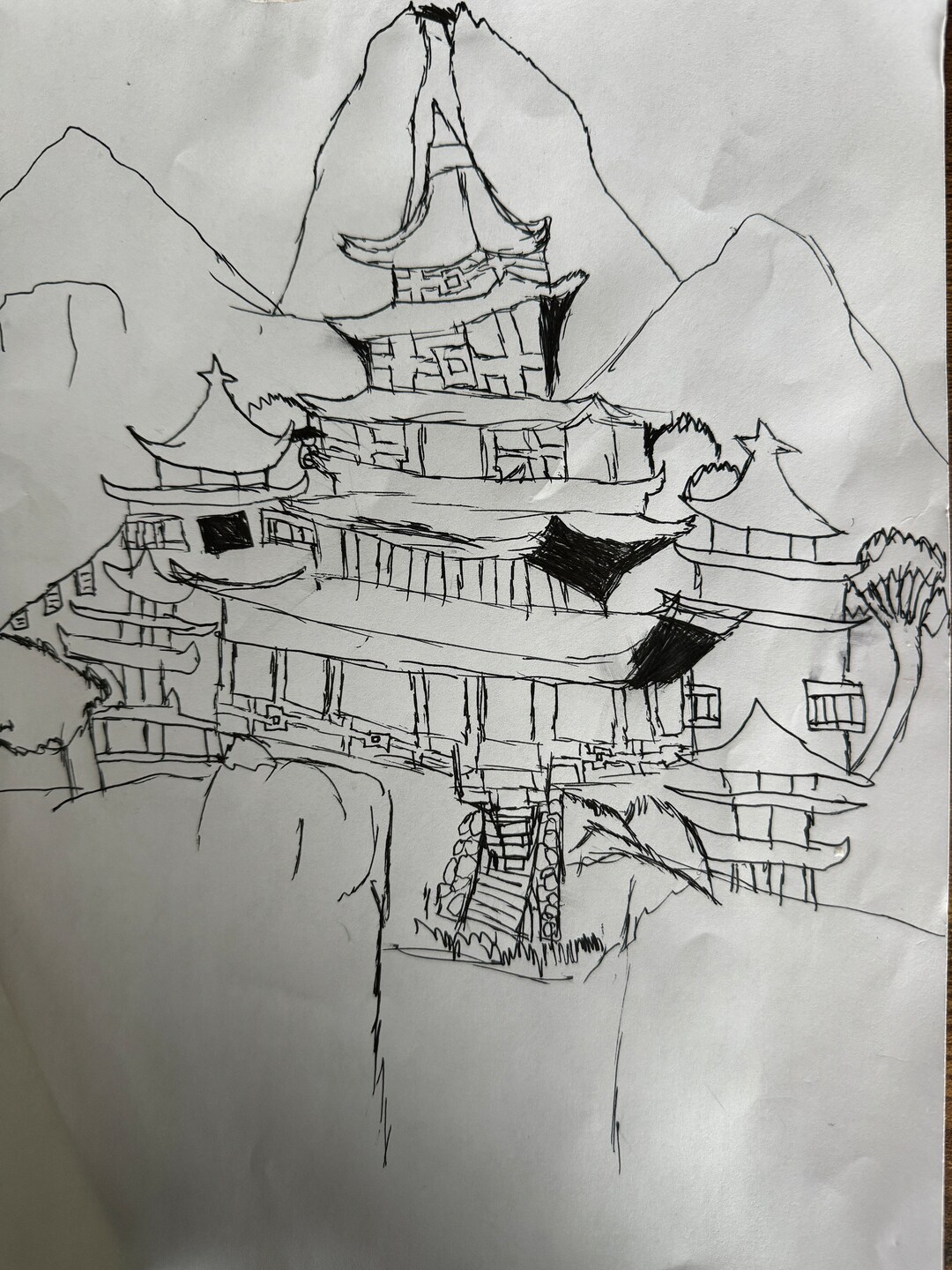 Black and White Temple Artwork - Etsy