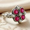 Handcrafted Sterling Silver Ruby Men's Ring: Statement Jewelry - Etsy