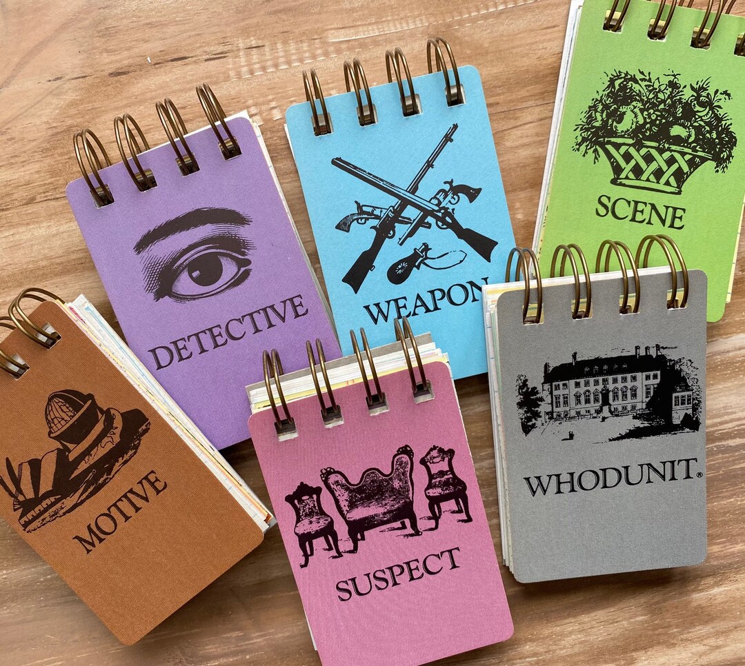 MYSTERIOUS Mini JOURNALS: WHODUNIT Mystery Game Card Spiral Bound ...