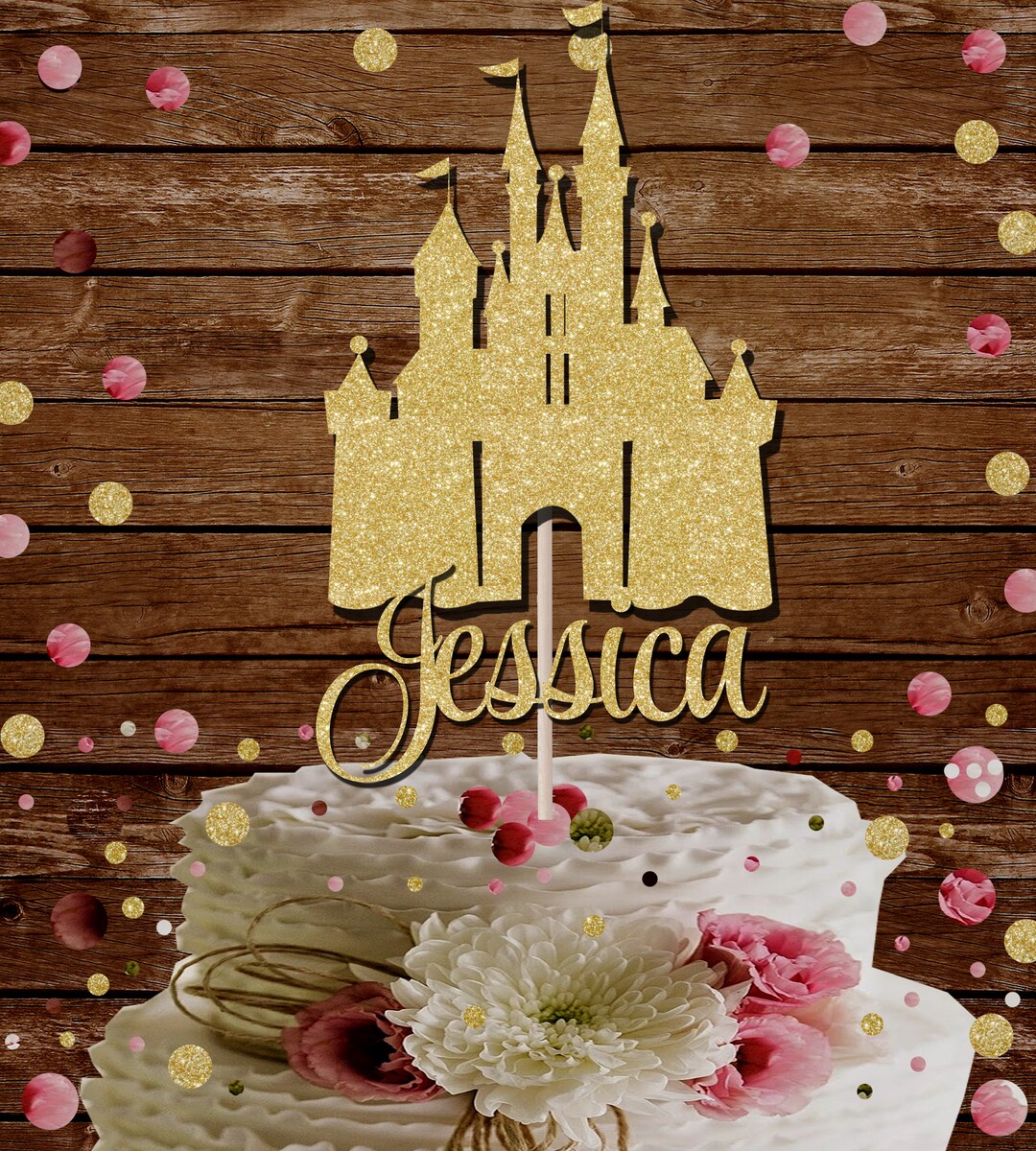 Castle Cake Topper, Personalised Castle Cake Decoration, Any Name ...
