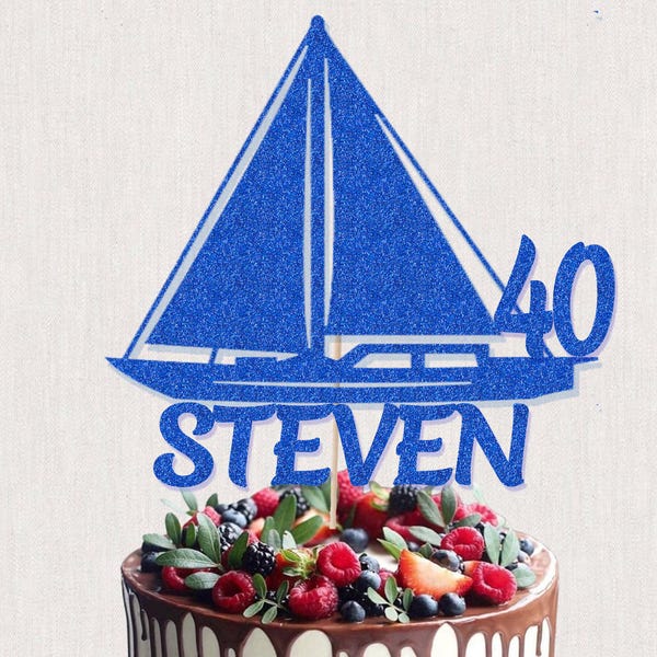 Boat Cake Topper - Etsy UK