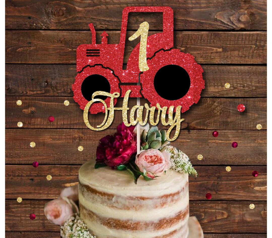 Tractor Cake Topper Custom Glitter Tractor Cake Topper - Etsy