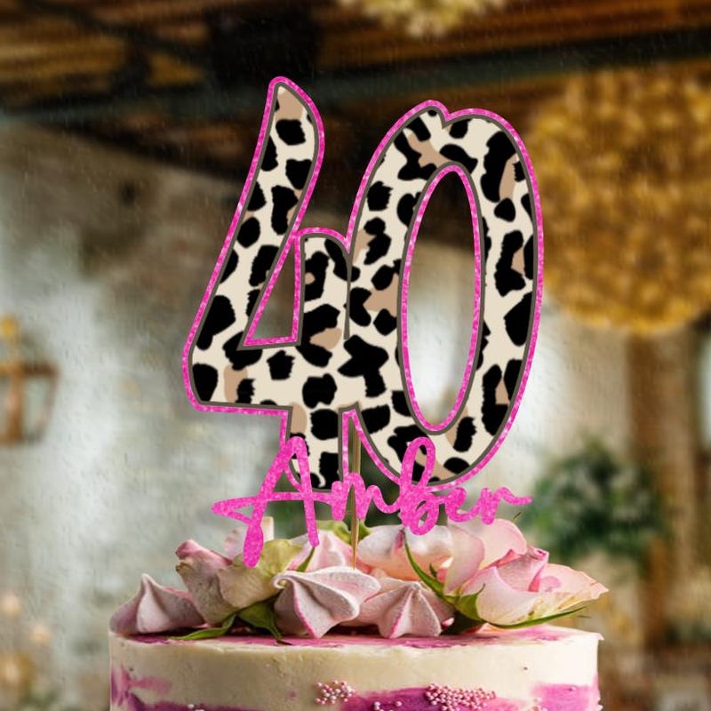 Pink & Leopard Cake - Etsy UK