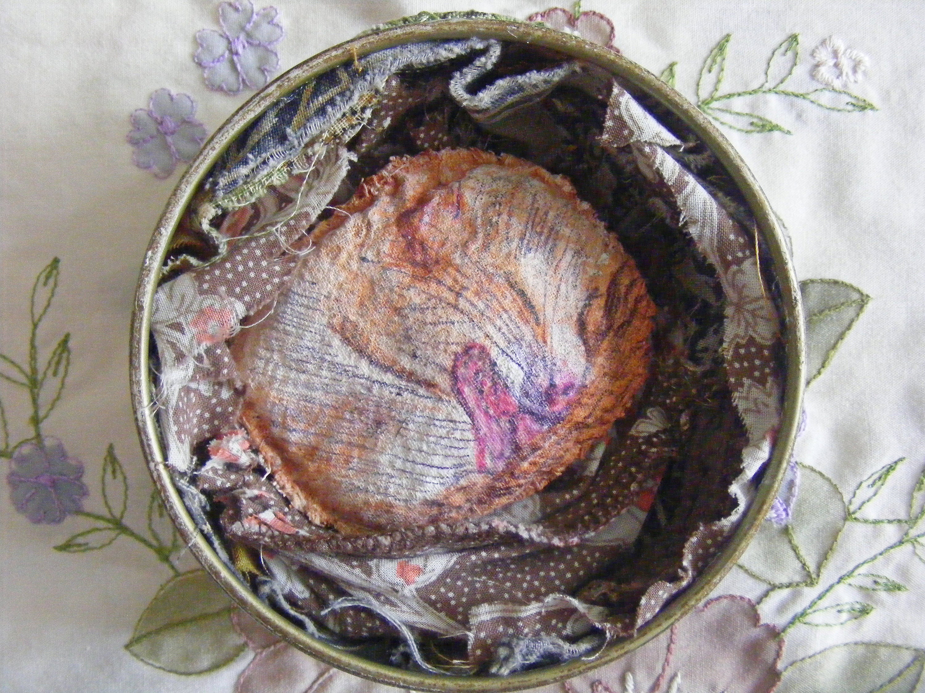 Hand Sewn Fabric Sleeping Dormouse in a Recycled Tin. Wildlife Diorama ...