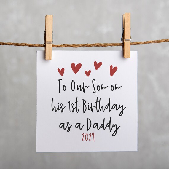 Son Birthday Card Baby First Birthday Son Daddy Card New Daddy New Baby Our Son My Son Love Heart From Mum From Dad UK Etsy