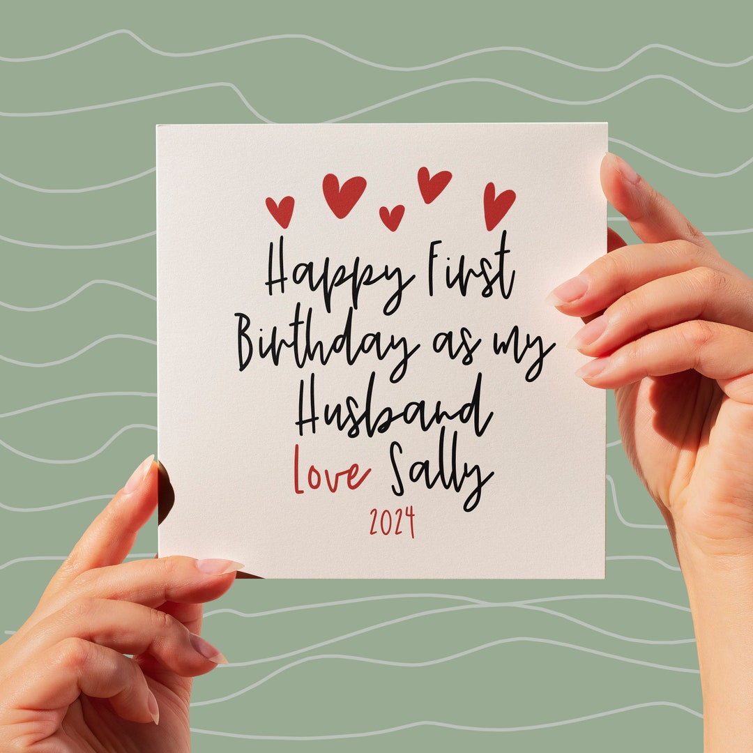 Personalised Husband Birthday Card, Husband Card, First Birthday Card ...