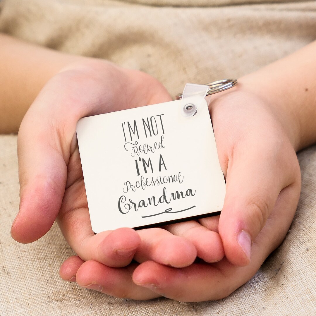 Personalised Wooden Keyring – Gift for Grandparents, Retirement Gift ...