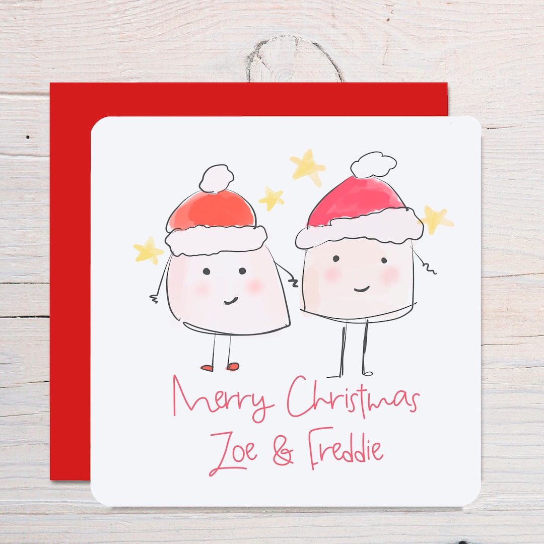 Personalised Merry Christmas Card for Couple, Custom Holiday Card With ...