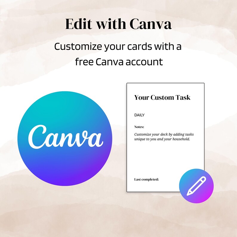 Minimalist Editable Task Cards | Printable Household Chore Tracker ...