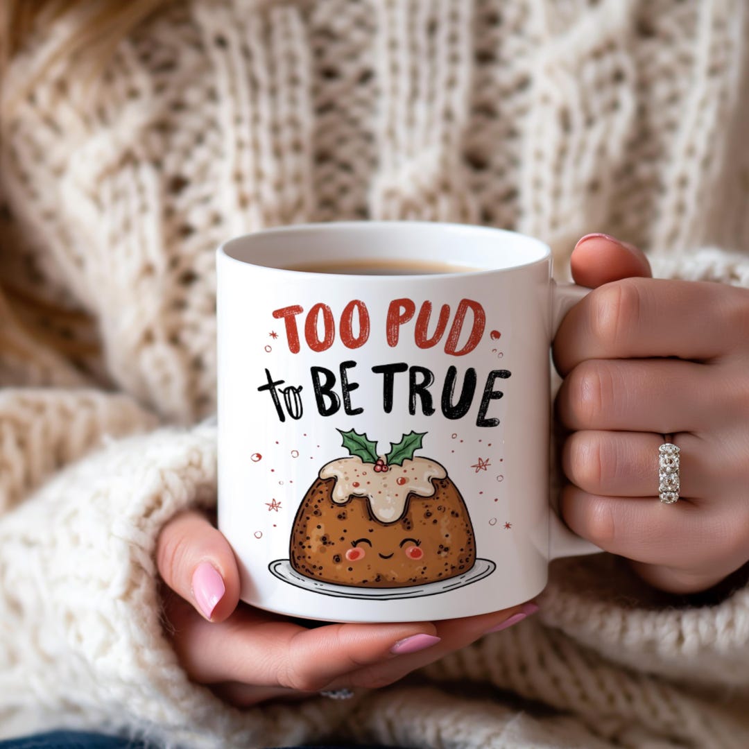 Funny Christmas Pudding Coffee Cup, Holiday Pun Gift - Etsy