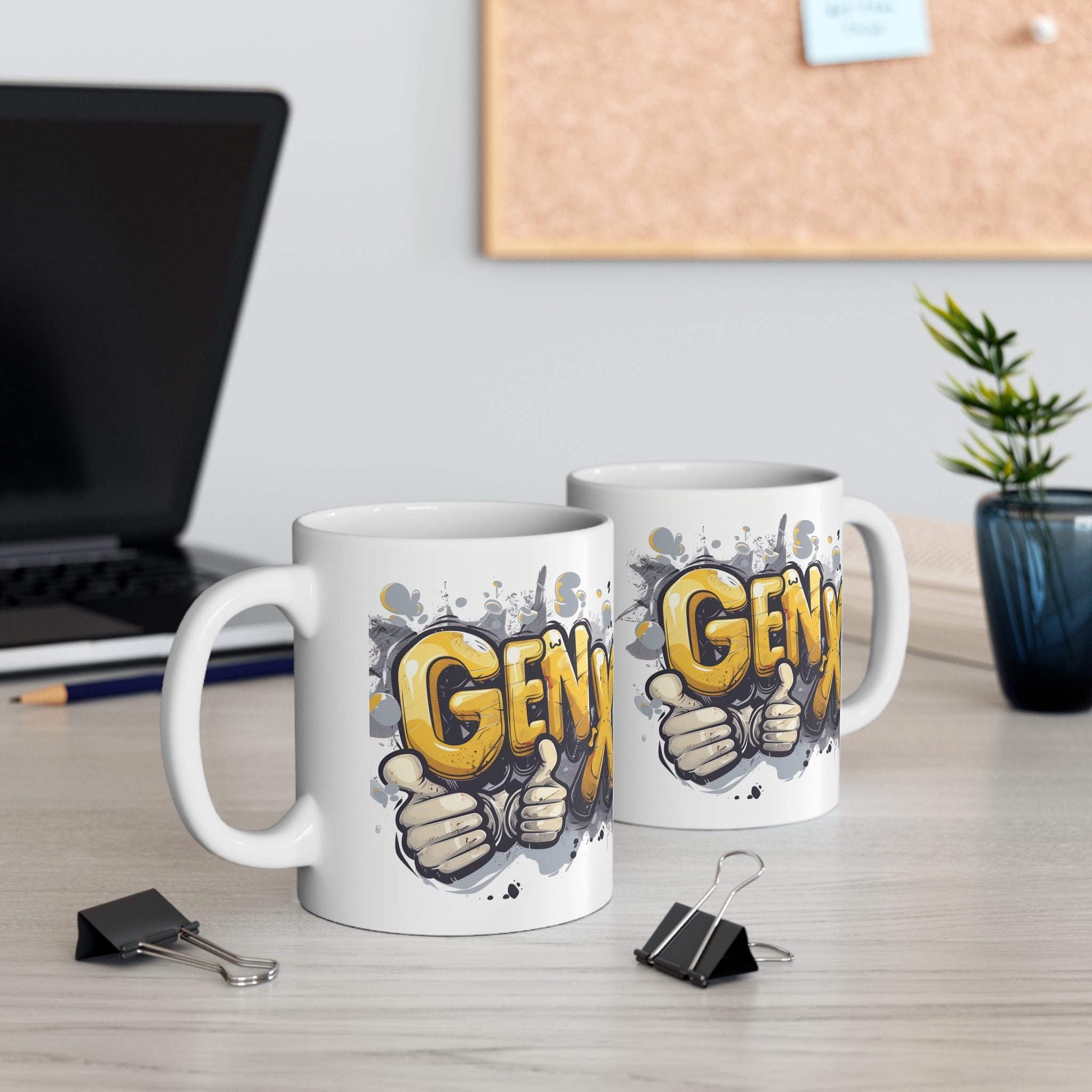 Gen X Gift Funny Gift Mug Thumbs up Novelty Coffee Tea Cup Office ...