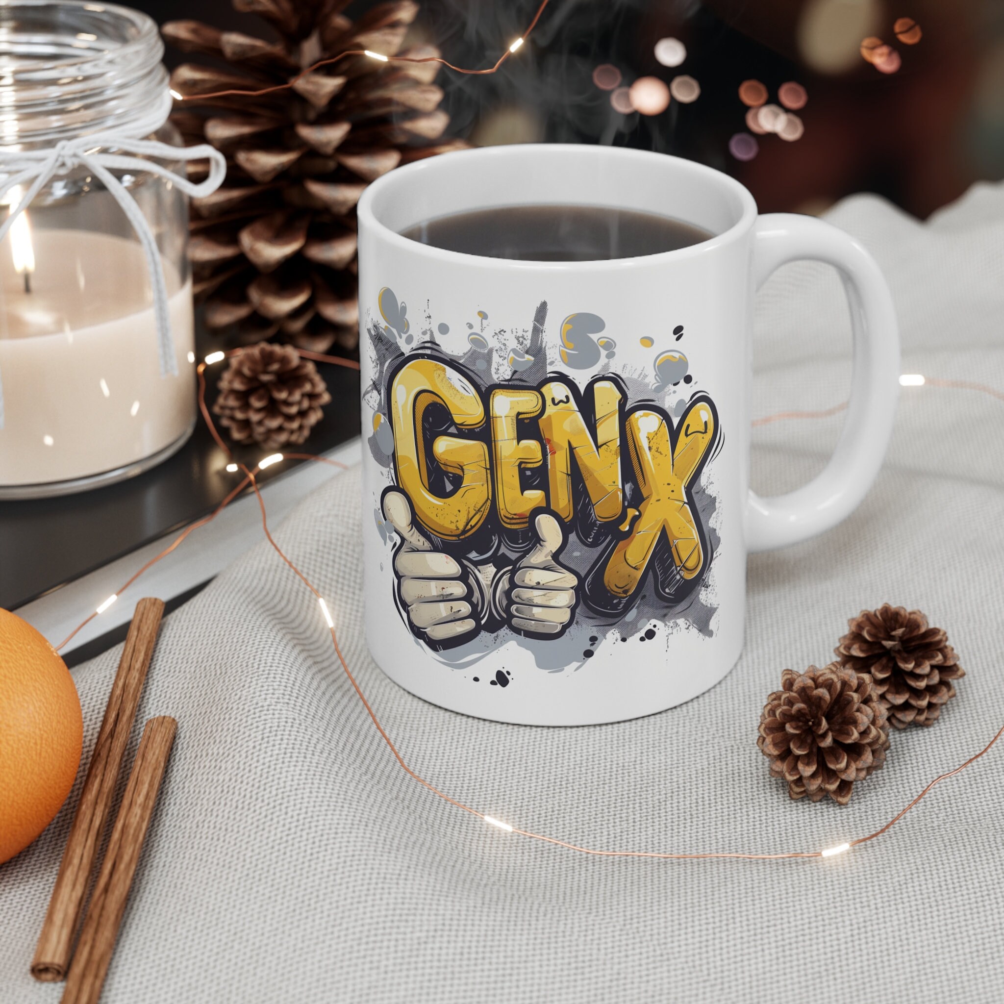 Gen X Gift Funny Gift Mug Thumbs up Novelty Coffee Tea Cup Office ...