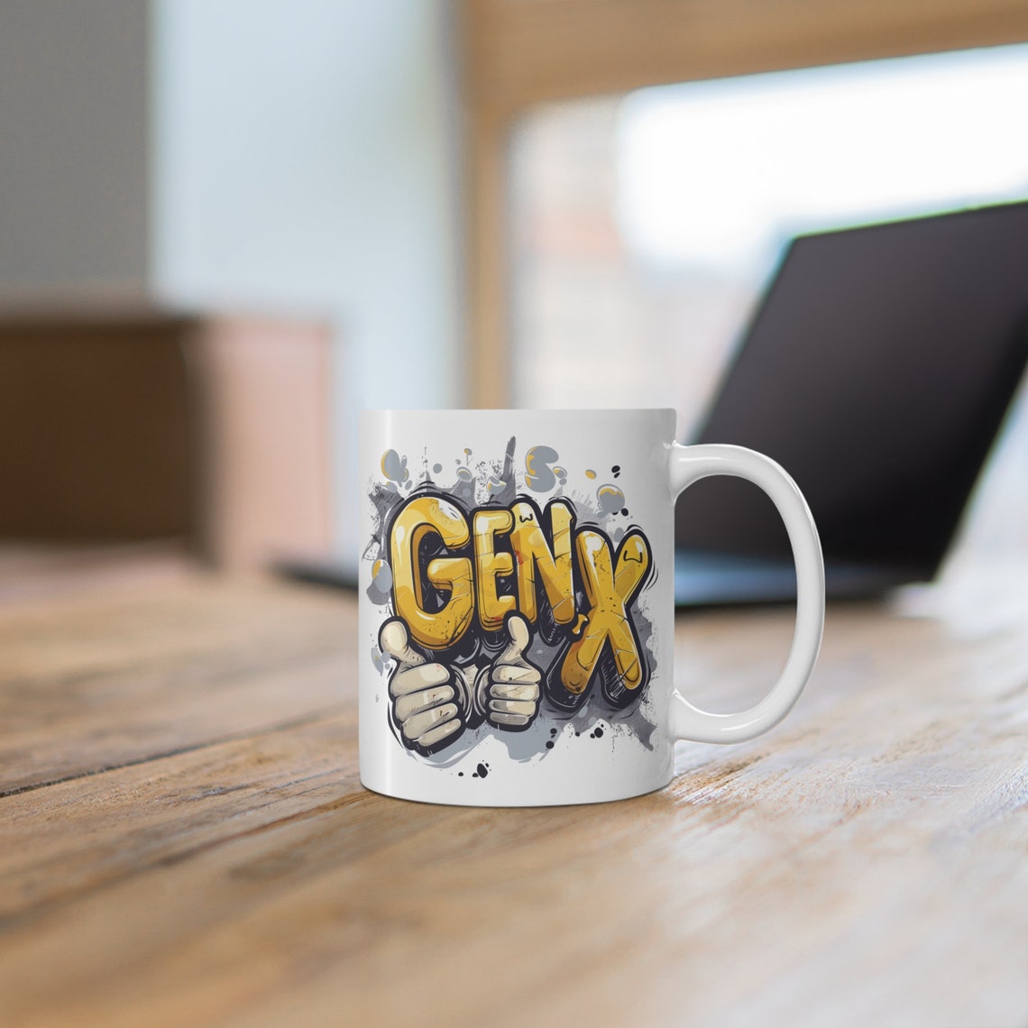 Gen X Gift Funny Gift Mug Thumbs up Novelty Coffee Tea Cup Office ...
