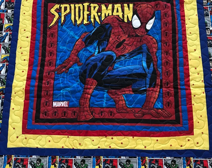 Spider-man Twin Size Quilt - Etsy