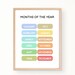 Months of the Year, Educational Wall Art, Playroom Poster, Homeschool ...