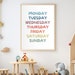 Days of the Week Printable, Educational Wall Art, Playroom Poster ...