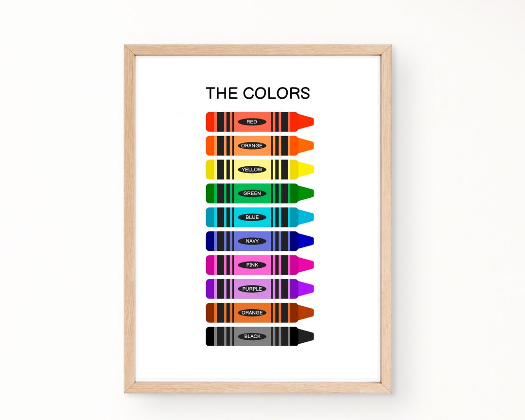 The Colors Printable, Educational Wall Art, Playroom Poster, Homeschool ...