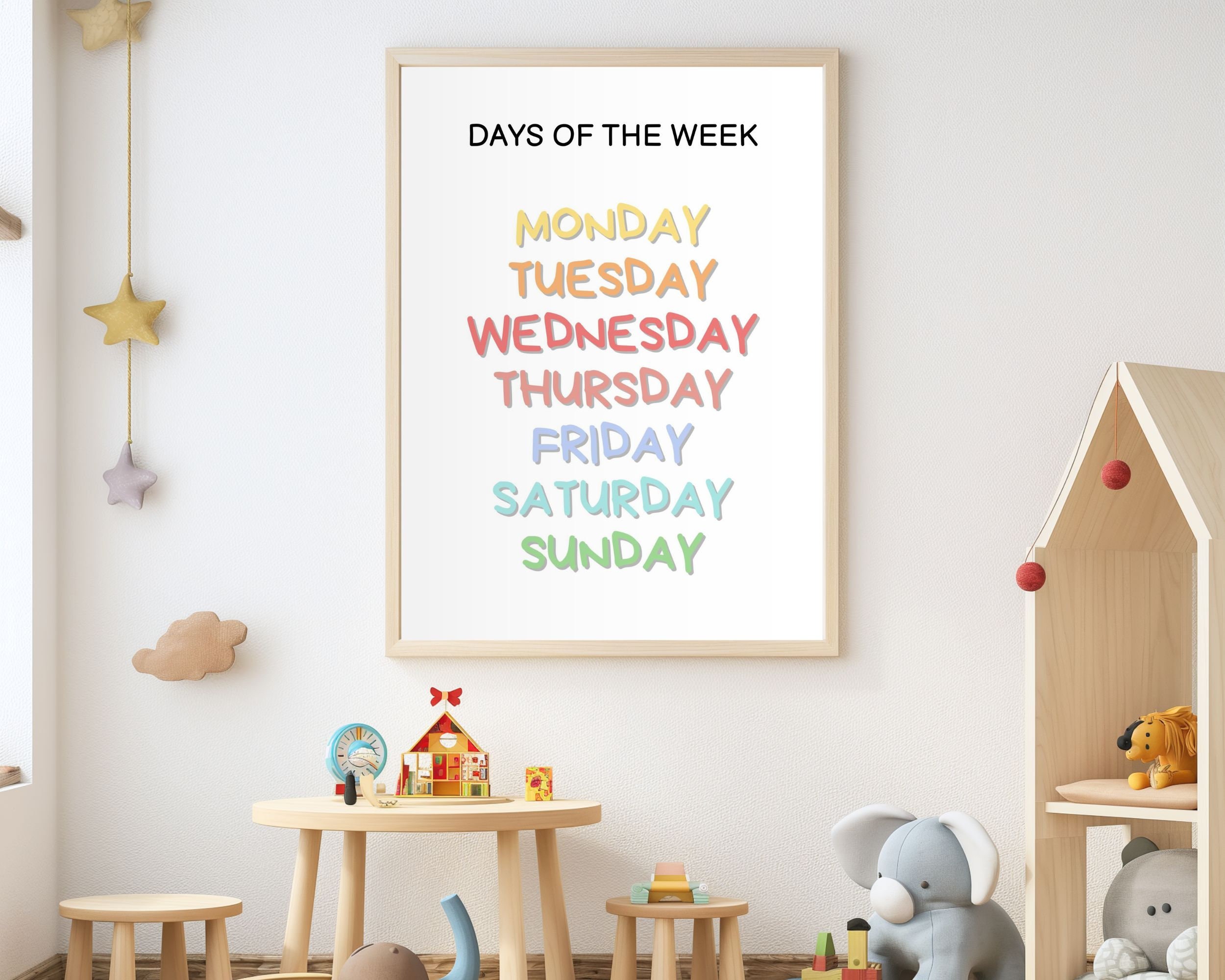 Days of the Week Printable, Educational Wall Art, Playroom Poster ...