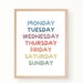 Days of the Week Printable, Educational Wall Art, Playroom Poster ...
