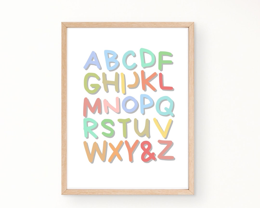 Letters, Alphabet, Educational Wall Art, Playroom Poster, Homeschool ...