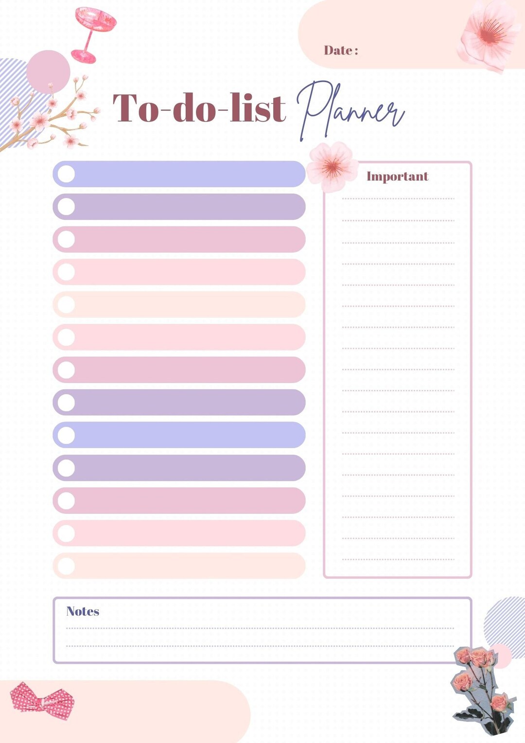 Printable To-do List / A4 Size Print at Home Task Checklist, Organizer ...