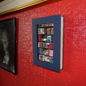 Wall Hanging Book. Miniature Library in Hollowed Out Book. Bookcase in ...