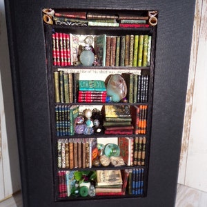 Wall Hanging Book. Miniature Library in Hollowed Out Book. Bookcase in ...