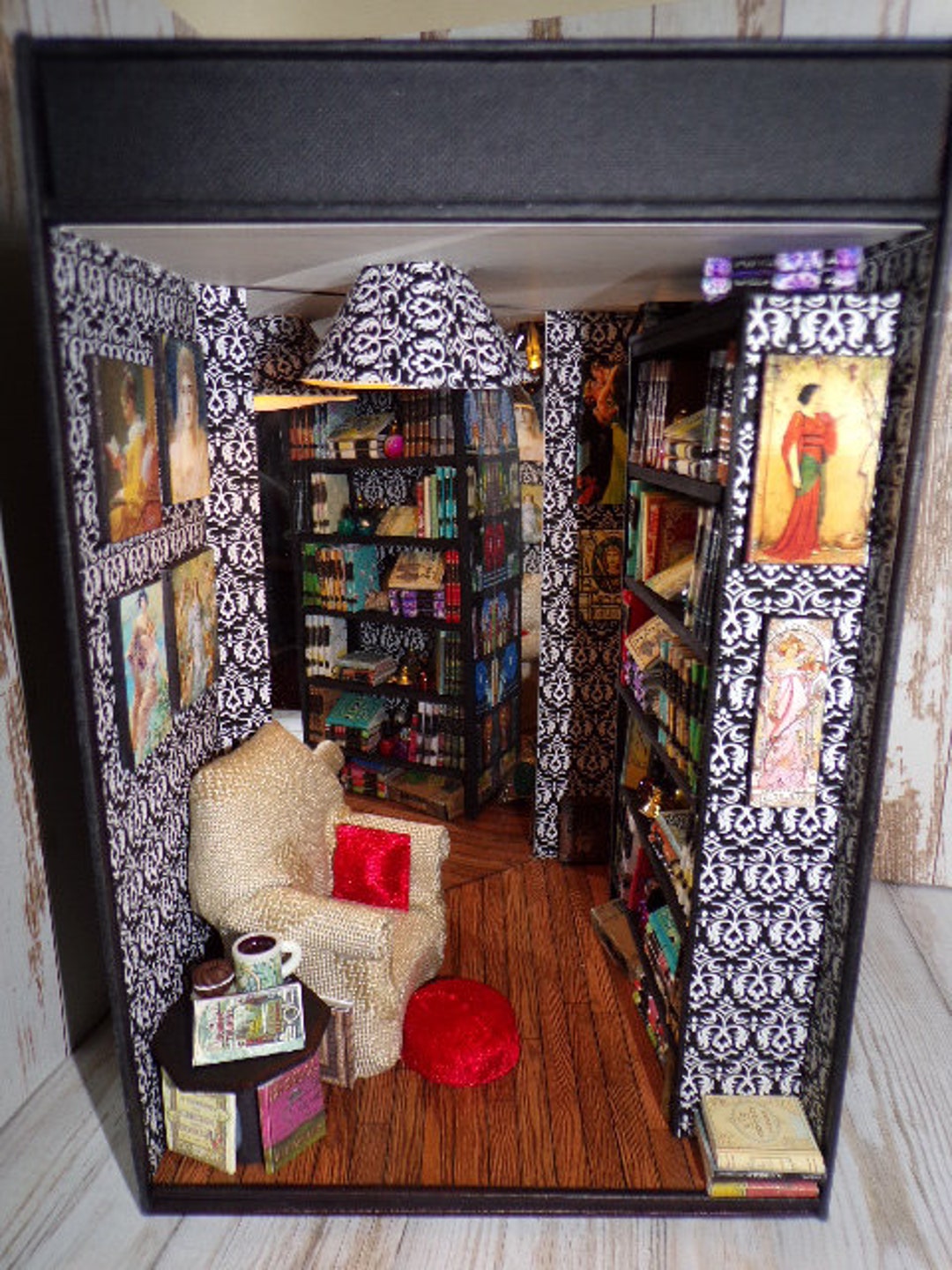 Book Nook, Booknook Diorama, Miniature Room, Library Room, Heaps of ...