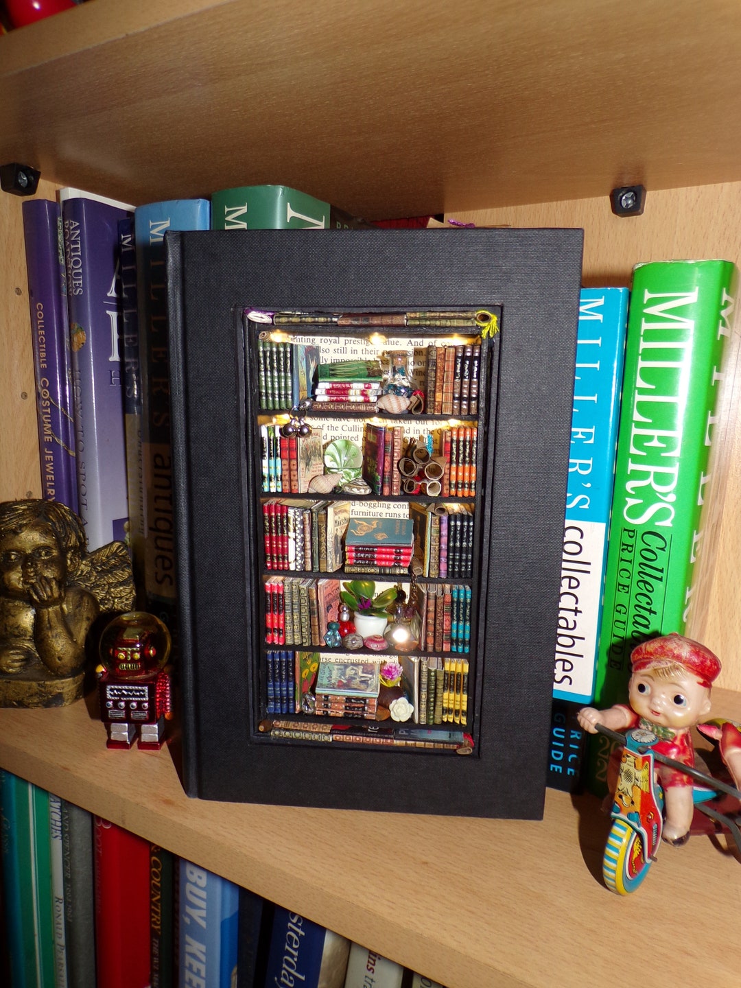 Wall Hanging Book Nook: Miniature Library Diorama With LED Lights - Etsy