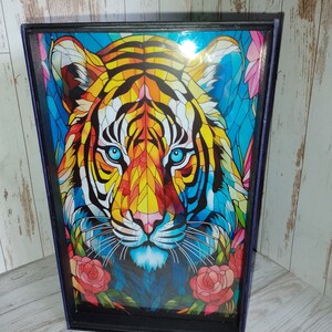 Tiger Light Box Book Nook, Stained Glass Effect, Upcycled Book Art ...