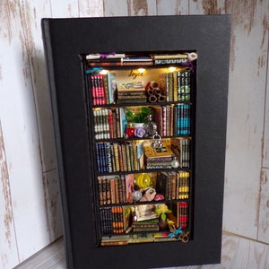 Wall Hanging Book Nook, Miniature Library in Hollowed Out Book ...